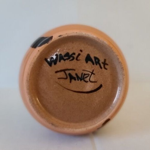 Art | Jamaica Wassi Art Vase Studio Pottery Palm Trees Bird Signed By ...